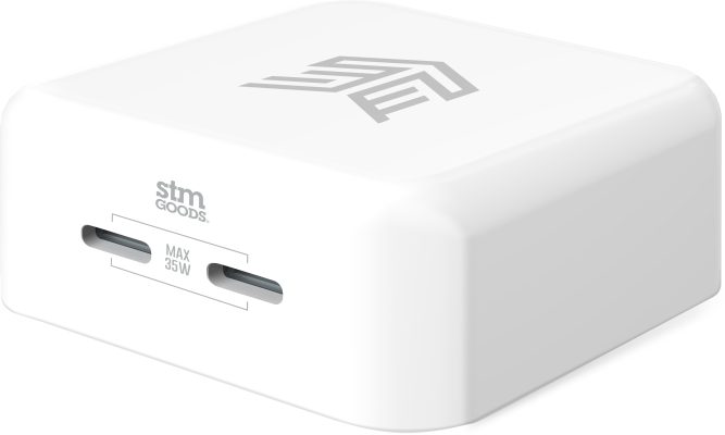 STM 35W Dual Port Power Adapter (US plug) - white - UFicon